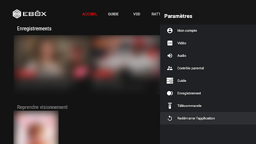 Pour redémarrer l’application EBOX TV | EBOX