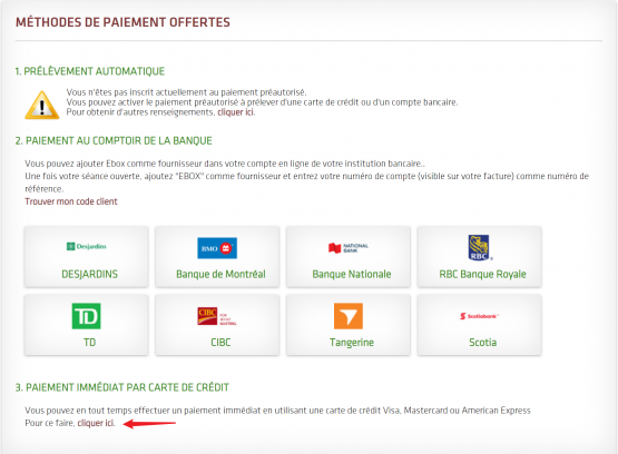 Comment effectuer un paiement | EBOX