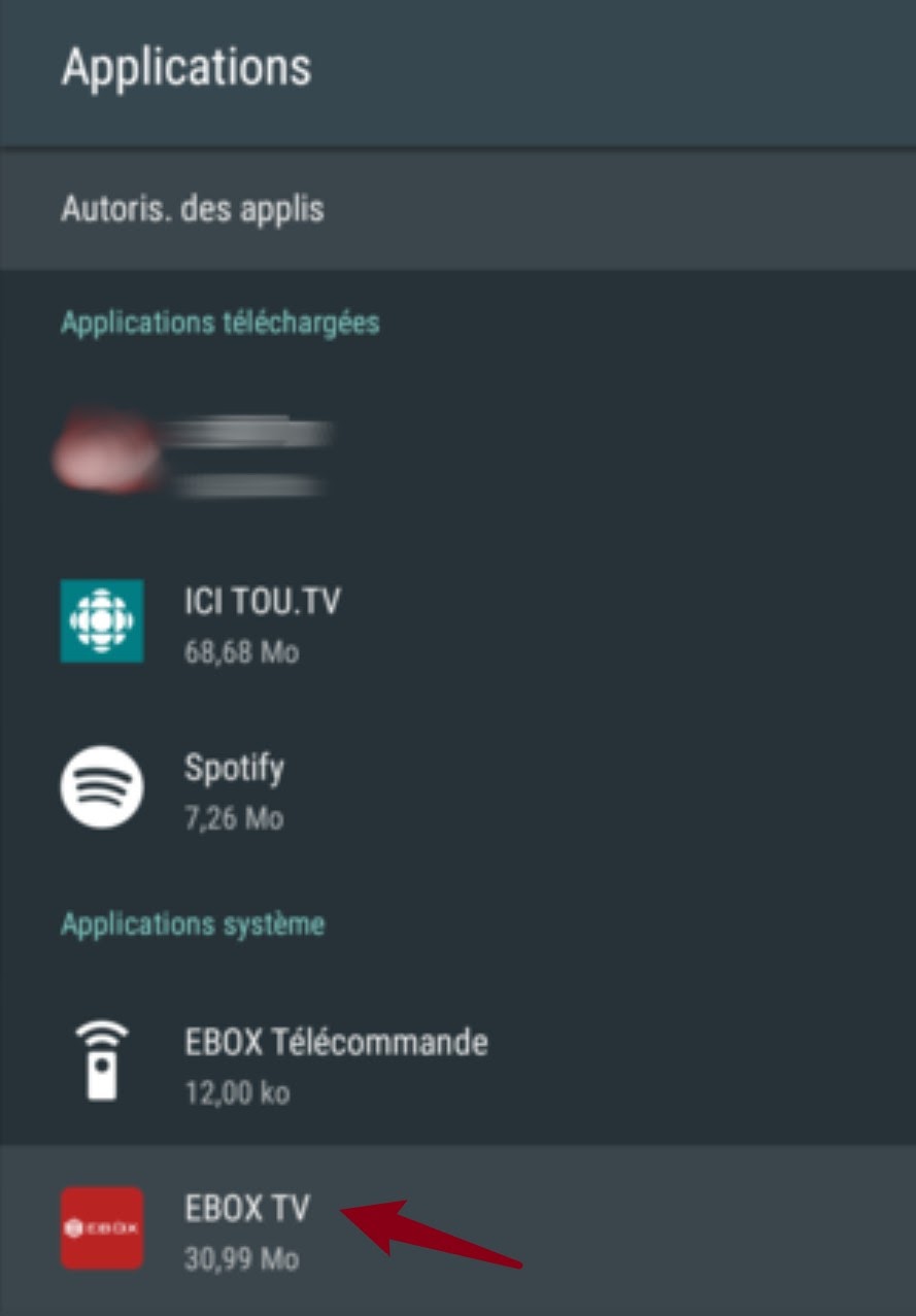 Pour redémarrer l’application EBOX TV | EBOX