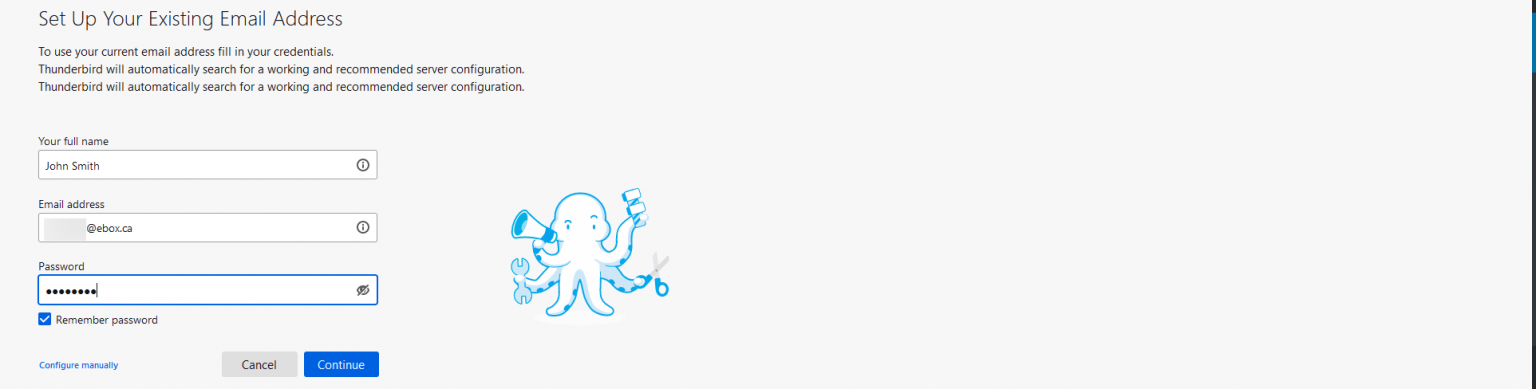 How do I configure my EBOX email address on Thunderbird? | EBOX