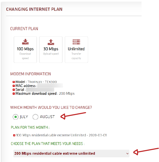 How do I change my internet plan? | EBOX