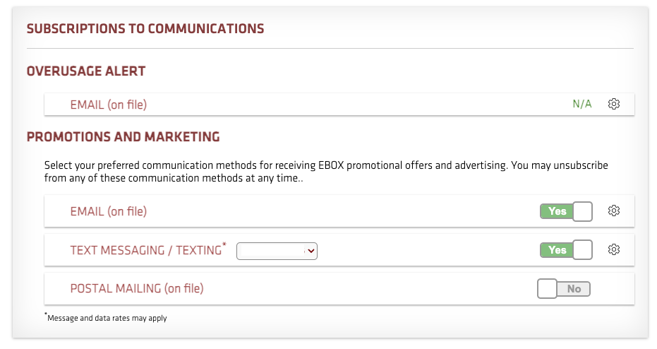 Managing your communication preferences | EBOX