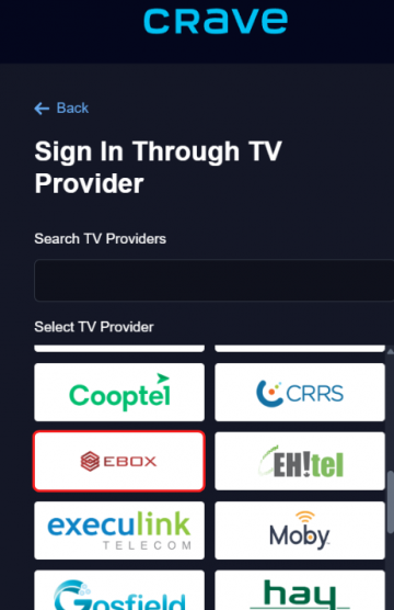 Activate an EBOX TV account on Crave | EBOX